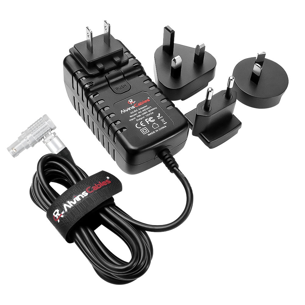 Alvin’s Cables RED DSMC3 6 Pin Female AC Power Supply Adapter 12V 3A U