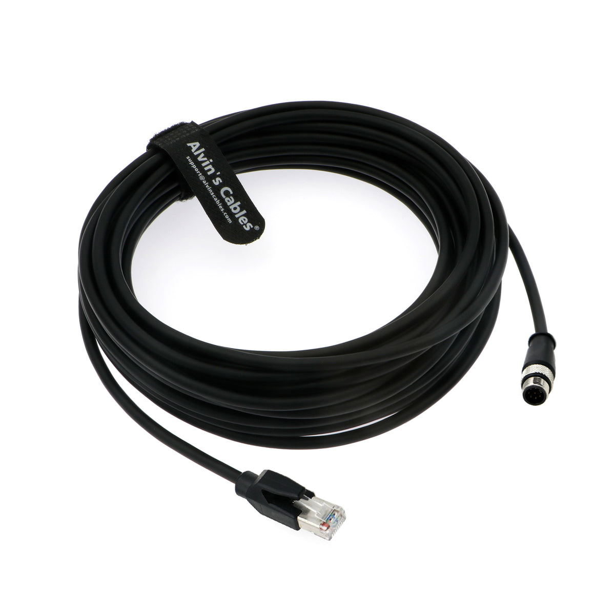 Alvin's Cables M12 8-pin Male A-Code to RJ45 Ethernet Cable Shielded C