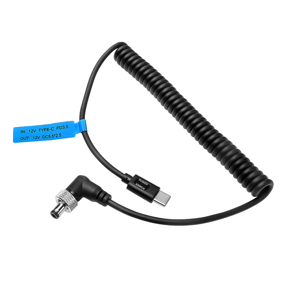 Alvin's Cables PD USB-C Type-C to Lock DC 12V Coiled Power Cable for B ...