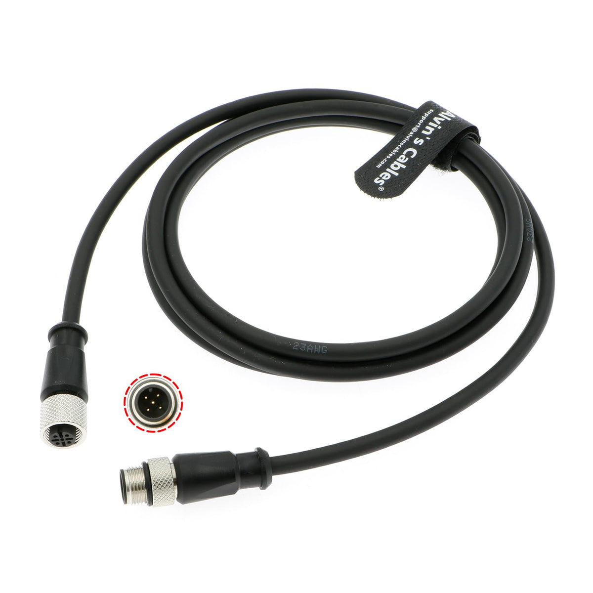 Alvin's Cables M12 A-Code 5 Pin Male to Female Aviation Sensor Connect
